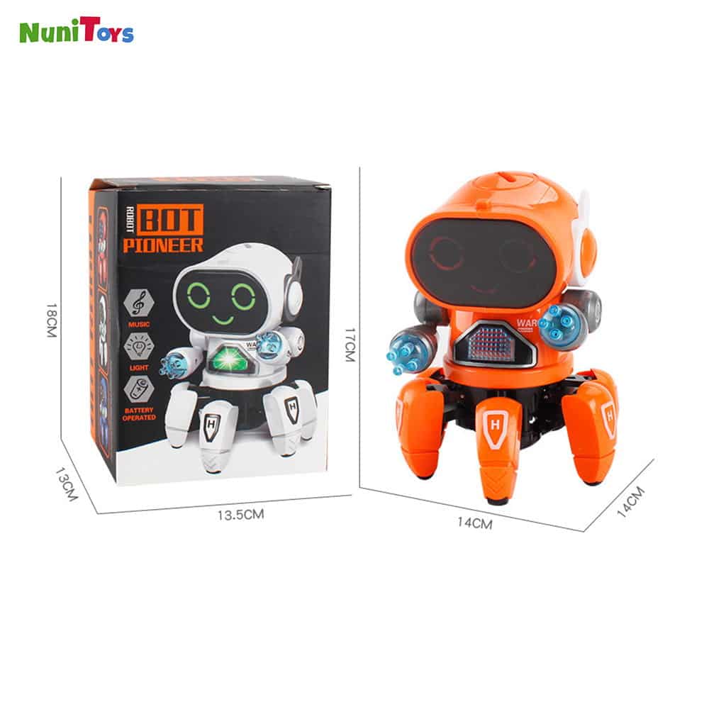 Smart Dancing Robot with Six Claws and LEDs - nunitoys