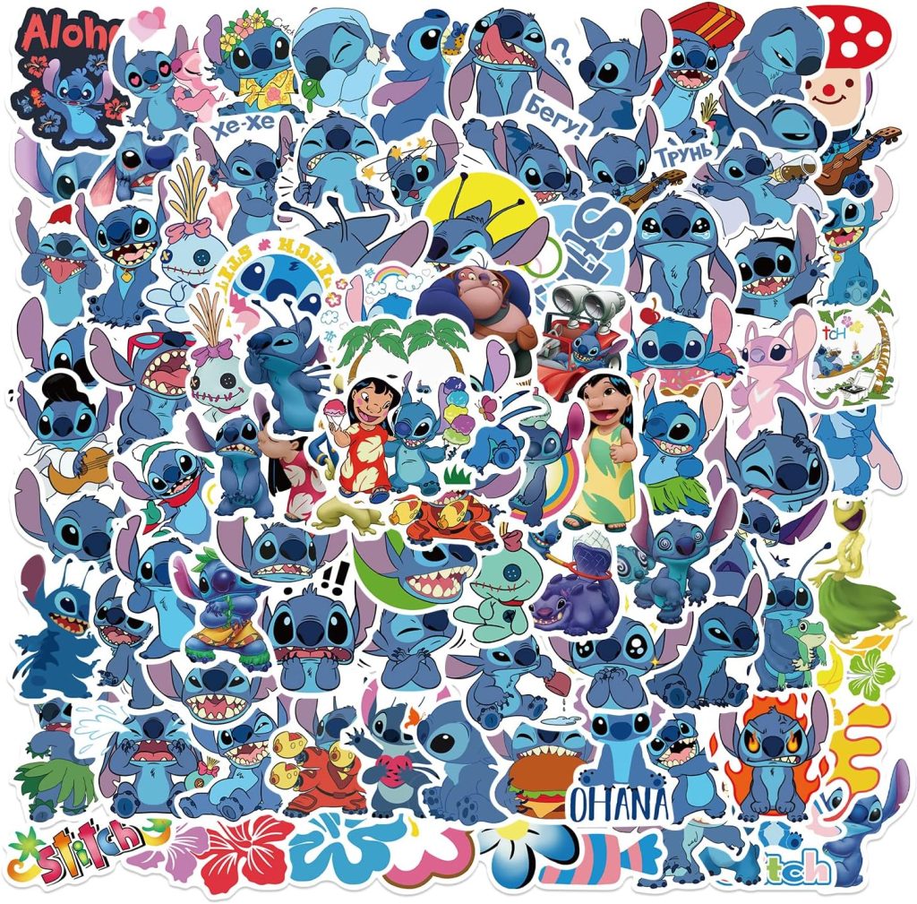 Stitch Stickers Pack – 100 Waterproof Vinyl Stickers for Kids & Teens ...