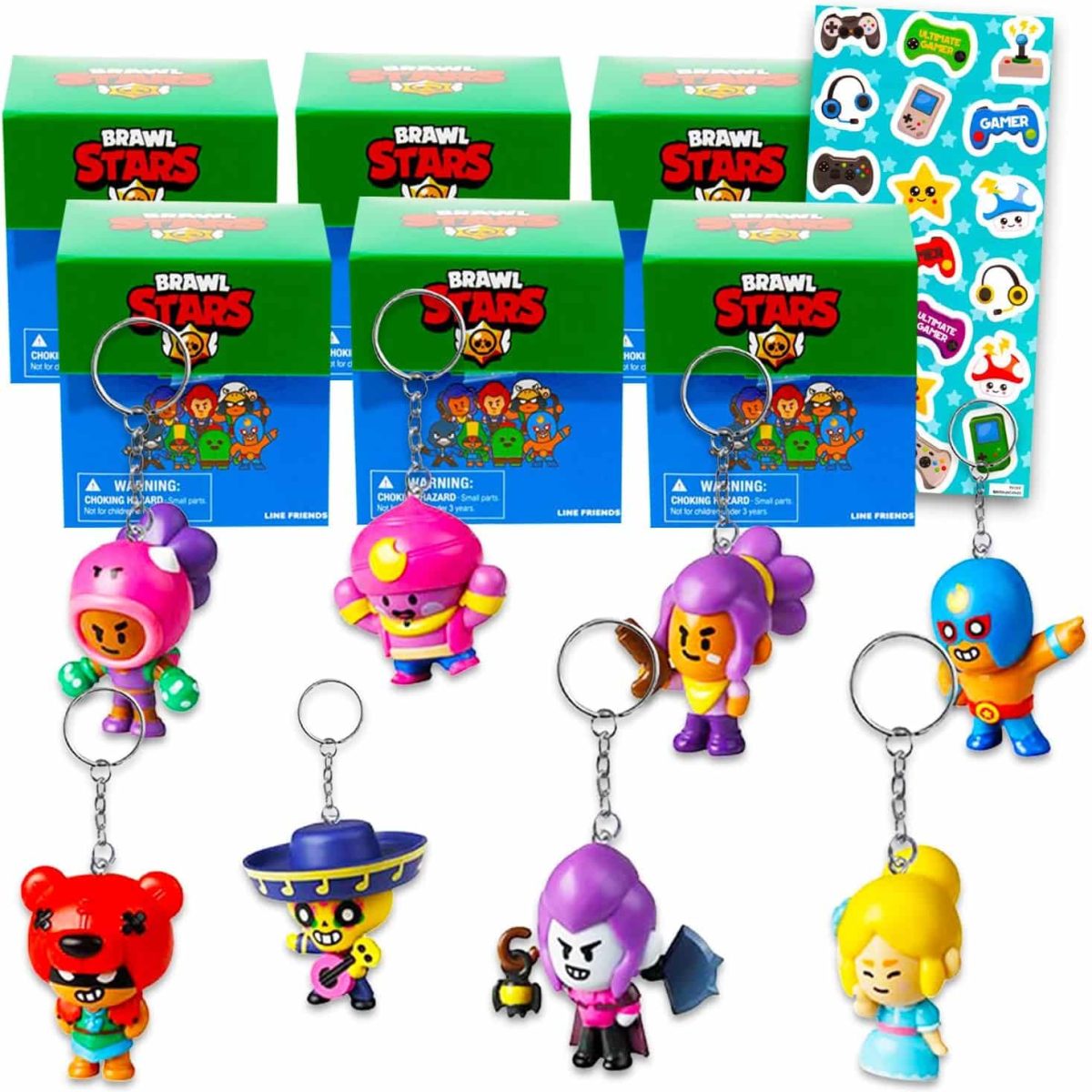 12 Pcs Brawl Stars Keychains - Nunitoys