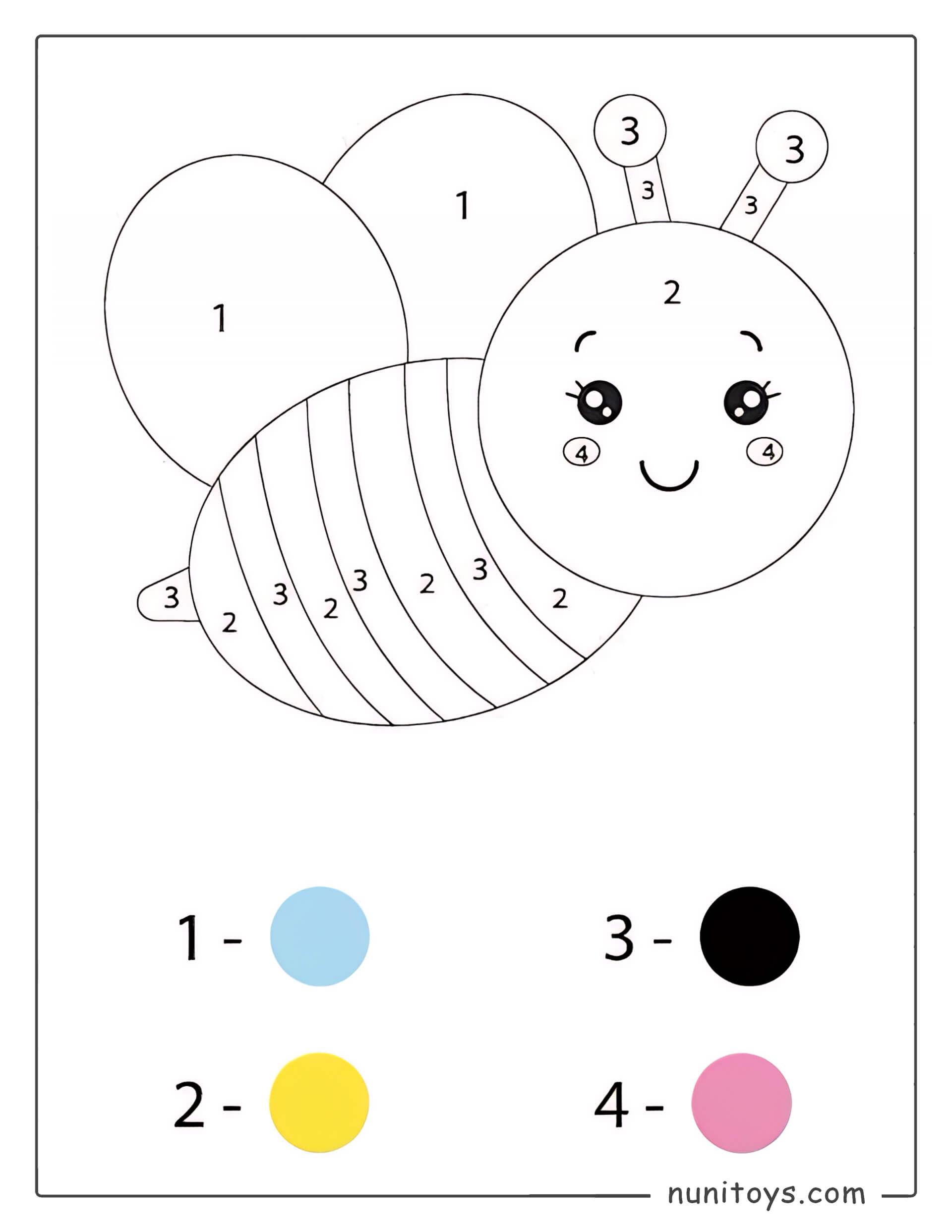 Coloring pages by numbers for preschoolers - nunitoys