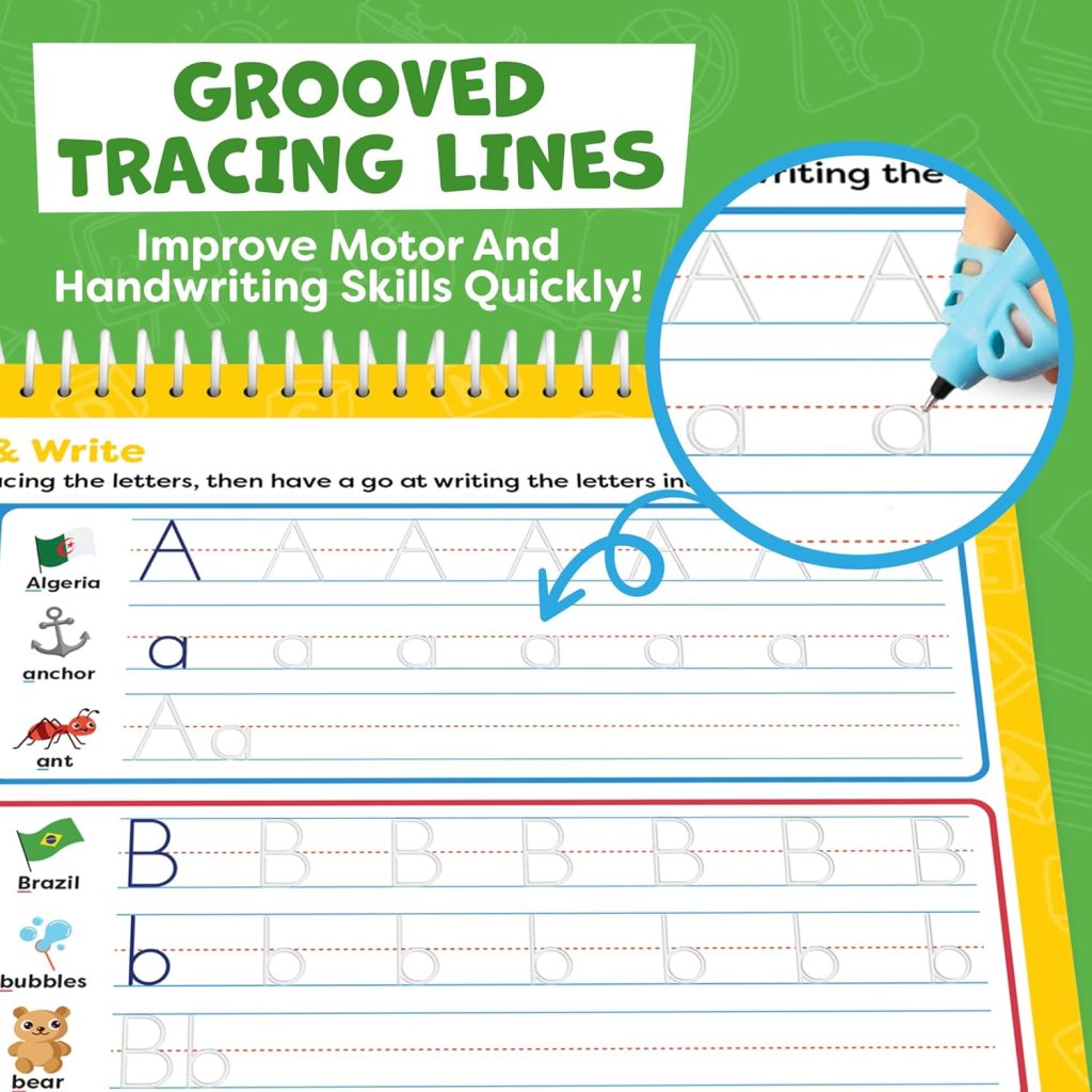Magic Grooved Handwriting Practice Books for Kids Ages 3–7 – Reusable ...