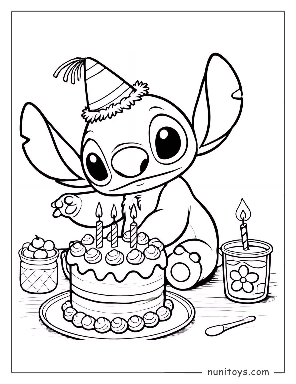 Stitch Birthday Coloring Pages - Nunitoys