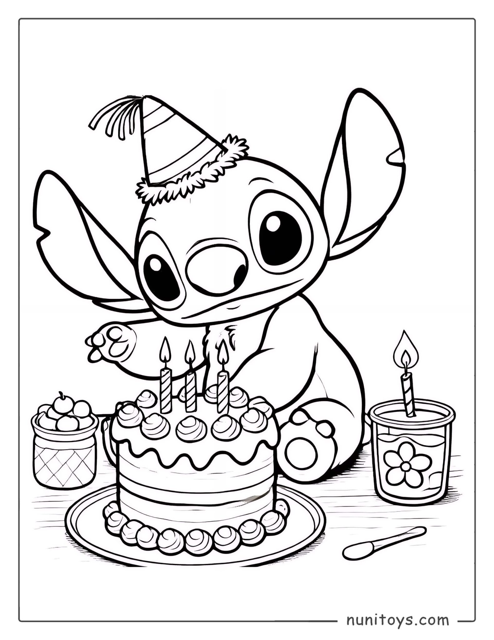 Stitch Birthday Coloring Pages - Nunitoys