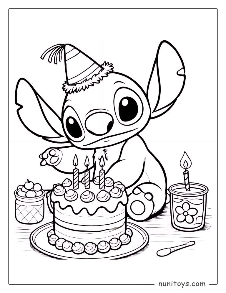 Stitch Birthday Coloring Pages - Nunitoys