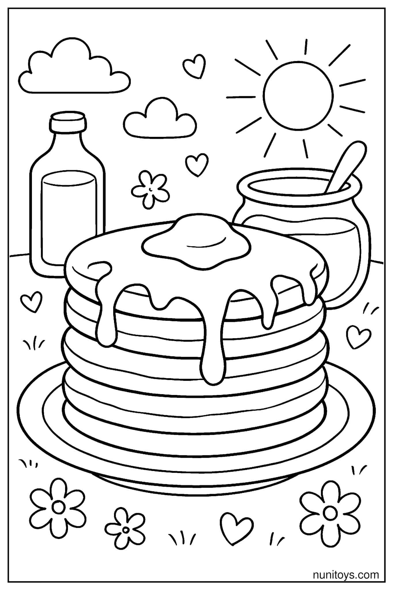 Realistic Pancake Stack: Syrup Drips and Cozy Kitchen Moment - nunitoys